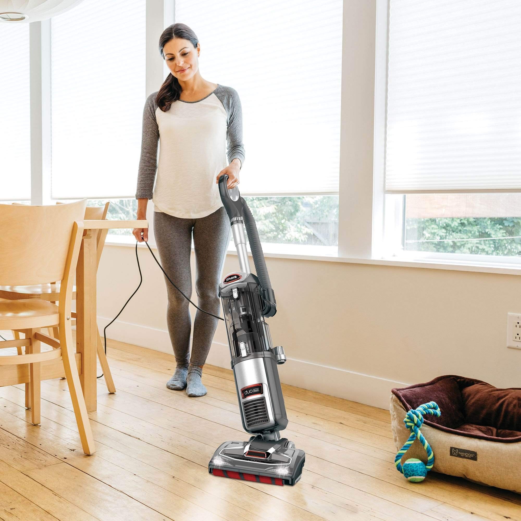 Shark DuoClean Ultra Powerful Slim Upright Vacuum, Gray (Renewed)