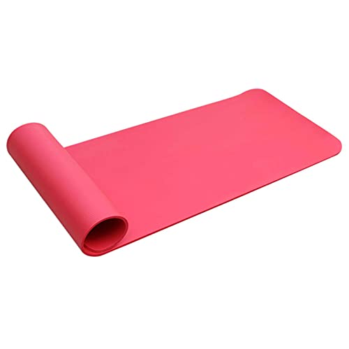 XULIANYI 8mm Thickened NBR Pure Color Anti-Skid Yoga Mat 183x61x0.8cm Red