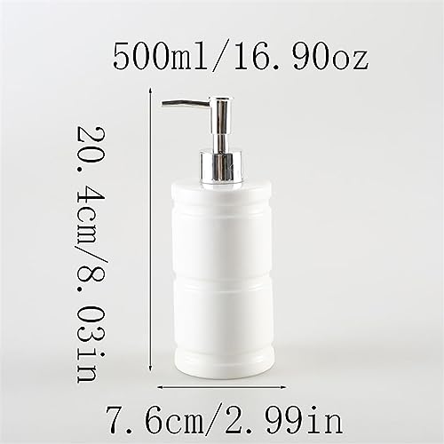 Soap Dispenser Bamboo Shape Soap Dispenser for Bathroom Kitchen Office White Soap Pump Ceramic Soap Bottle for Lotion Dish Soap Shampoo (500ml/16.90oz) Soap Pump Bottles