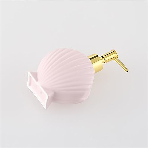 Soap Dispenser Creative Shell Shape Soap Dispenser for Bathroom Farmhouse Kitchen Office Ceramic Soap Pump Empty Bottle with Pump for Lotion Shampoo Soap Pump Bottles (Color : White)