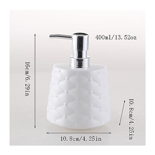 Soap Dispenser White Soap Dispenser for Shower Gel Dish Soap Shampoo, Soap Pump with Sponge Holder, Ceramic Soap Bottle (400 Ml/13.52 Oz) Soap Pump Bottles