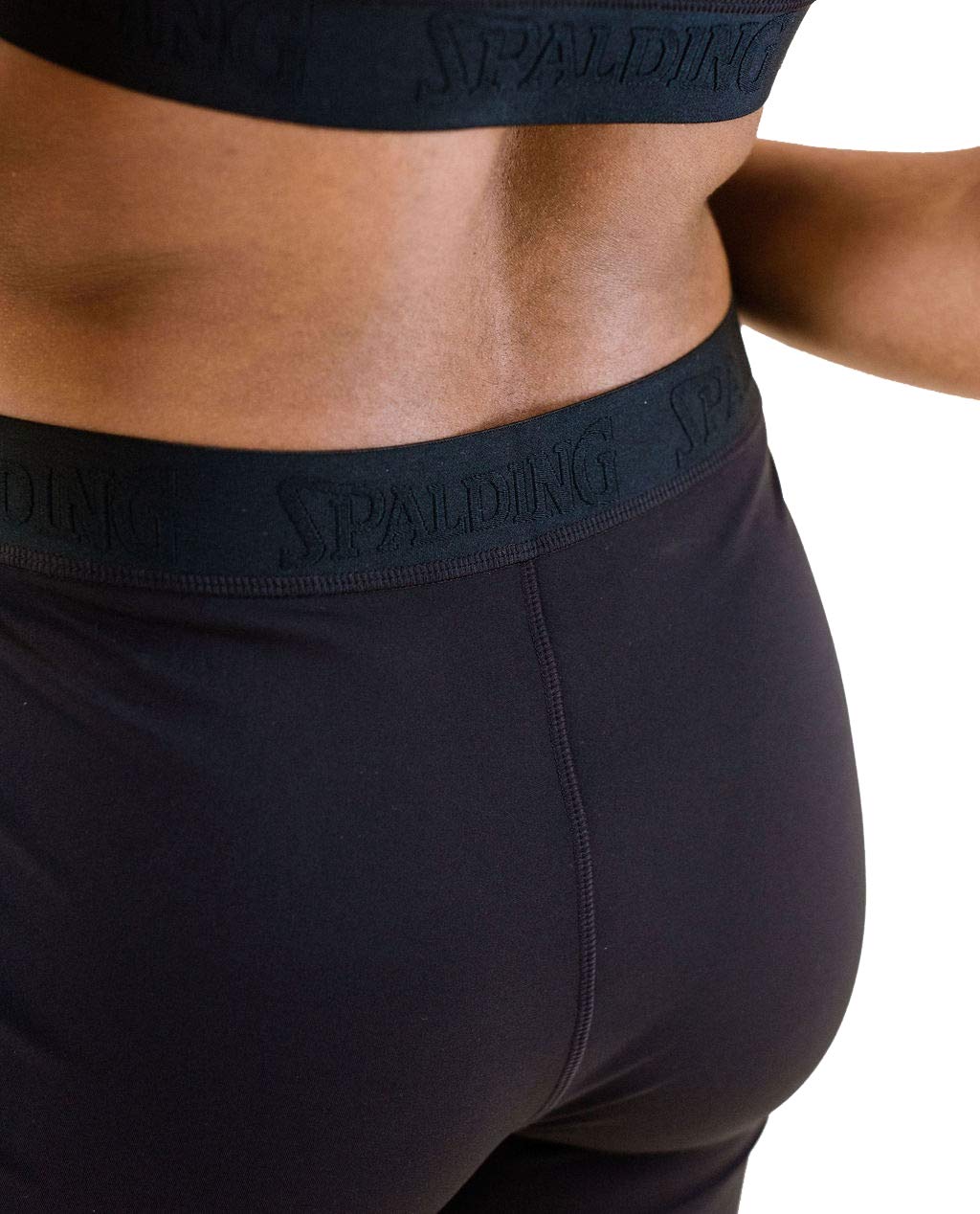 Spalding Women's Athletic Reflective Bike Short, Black, S