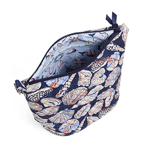 Vera Bradley Women's Cotton Bucket Crossbody Purse, Morning Shells - Recycled Cotton, One Size