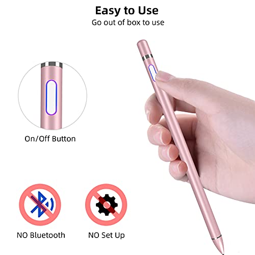 Stylus Pens for Touch Screens, Fine Point Stylist Pen Pencil Compatible with iPhone iPad Pro Air Mini and Other Tablets (Rose Gold)