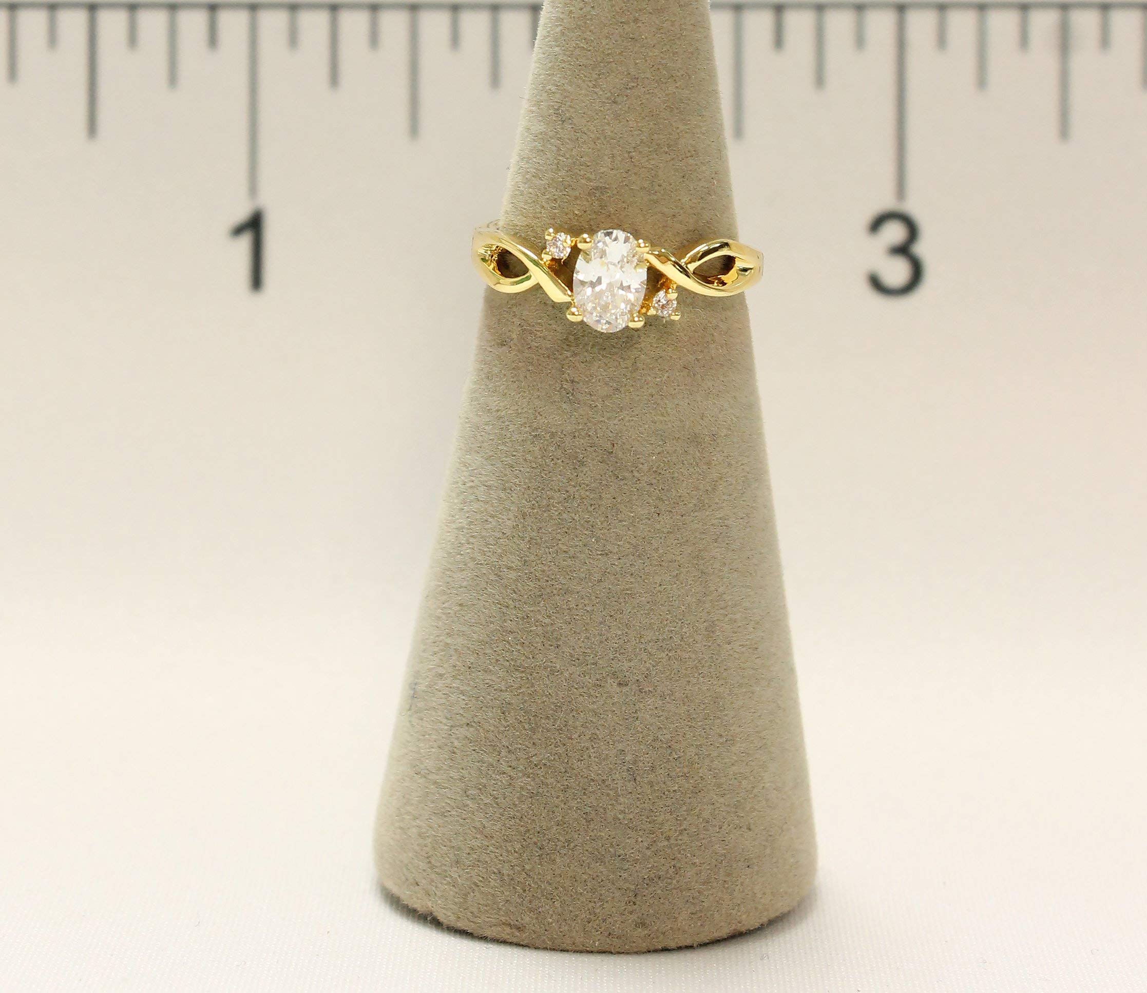 RS Covenant Women's 18 Kt Gold Plated Dress Ring Oval Cut CZ 113 (6)