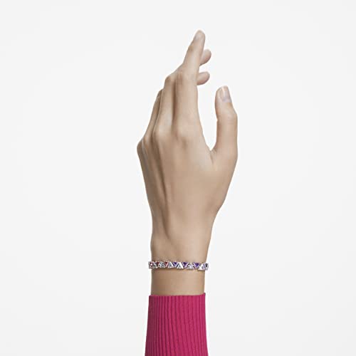 SWAROVSKI Ortyx bracelet, Triangle Zirconia, Pink, Rhodium Finish