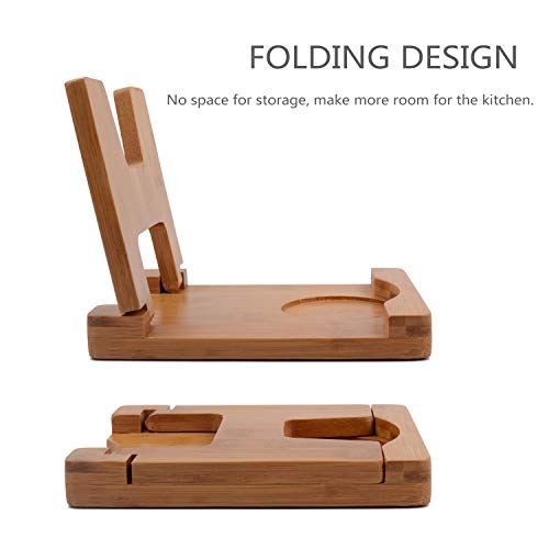 Sulimy Pot Lids Holder Bamboo Pan Lids Holder Foldable Lid Shelf Kitchen Utensils Holders Wooden Lid Spoon Rest Tray Dish Drainer Pan Pot Drying Rack Tableware For Kitchen Accessory
