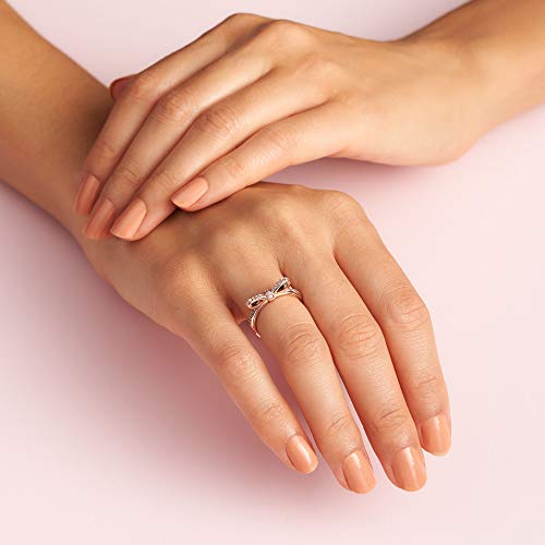 Pandora Jewelry Classic Bow Cubic Zirconia Ring in Pandora Rose, Size 7
