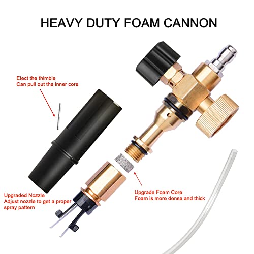 RULER Foam Cannon with 1/4” Quick Connector for Pressure Washer Gun and Wand with 1L Bottle, Professional Grade, Quick Release (Up To 3200 PSI )
