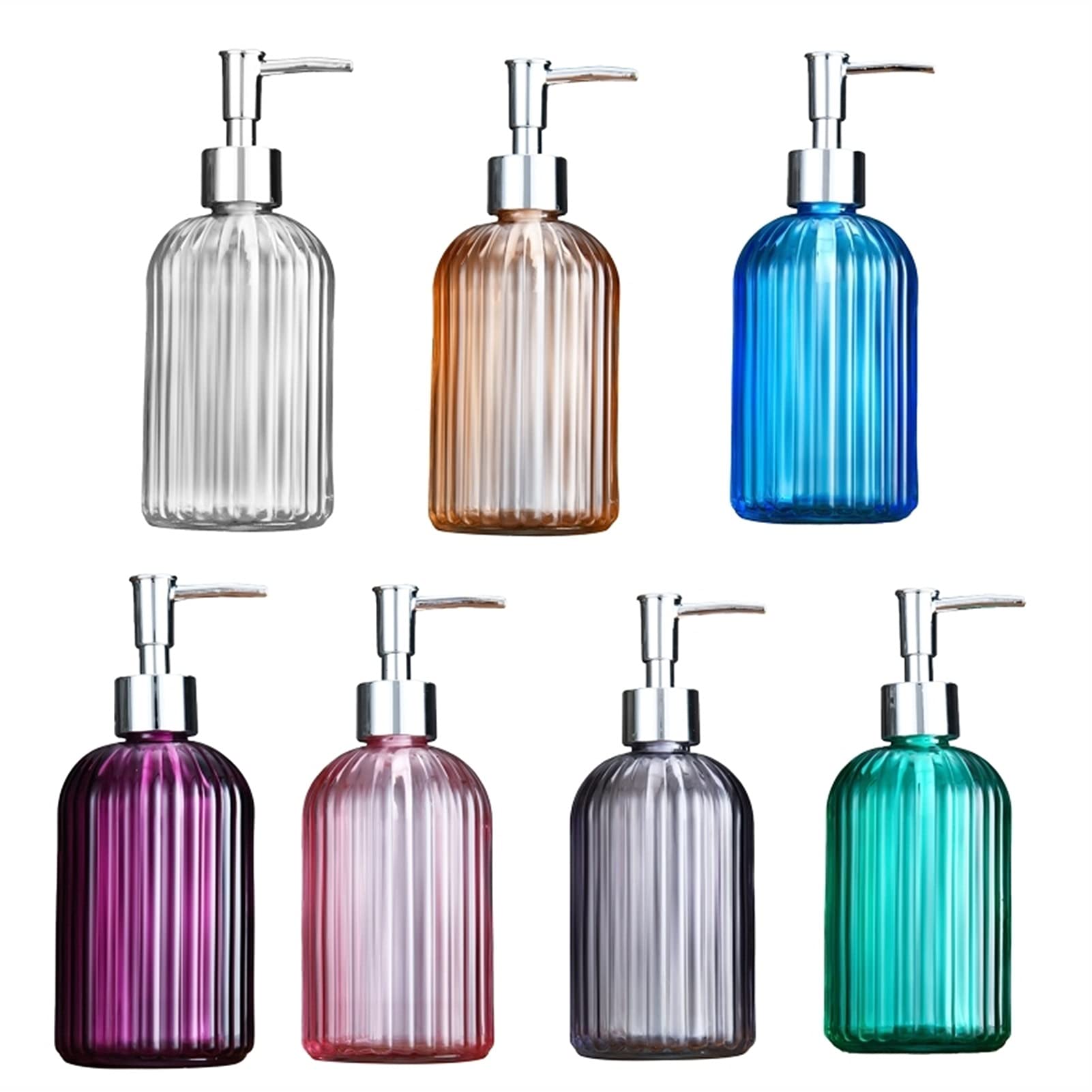 Soap Pump Dispenser 400ml Refillable Glass Soap Dispenser for Bathroom Countertop Kitchen Room,Empty Liquid Soap Dispenser Bottle, Home Hotel Bathroom Accessories Bottles Dispenser (Color : L)