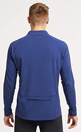 Solbari UPF 50+ Men's Sun Protection Full Zip Swim Top Swimwear & Resort Collection - Large - Navy - UV Protection, Sun Protective