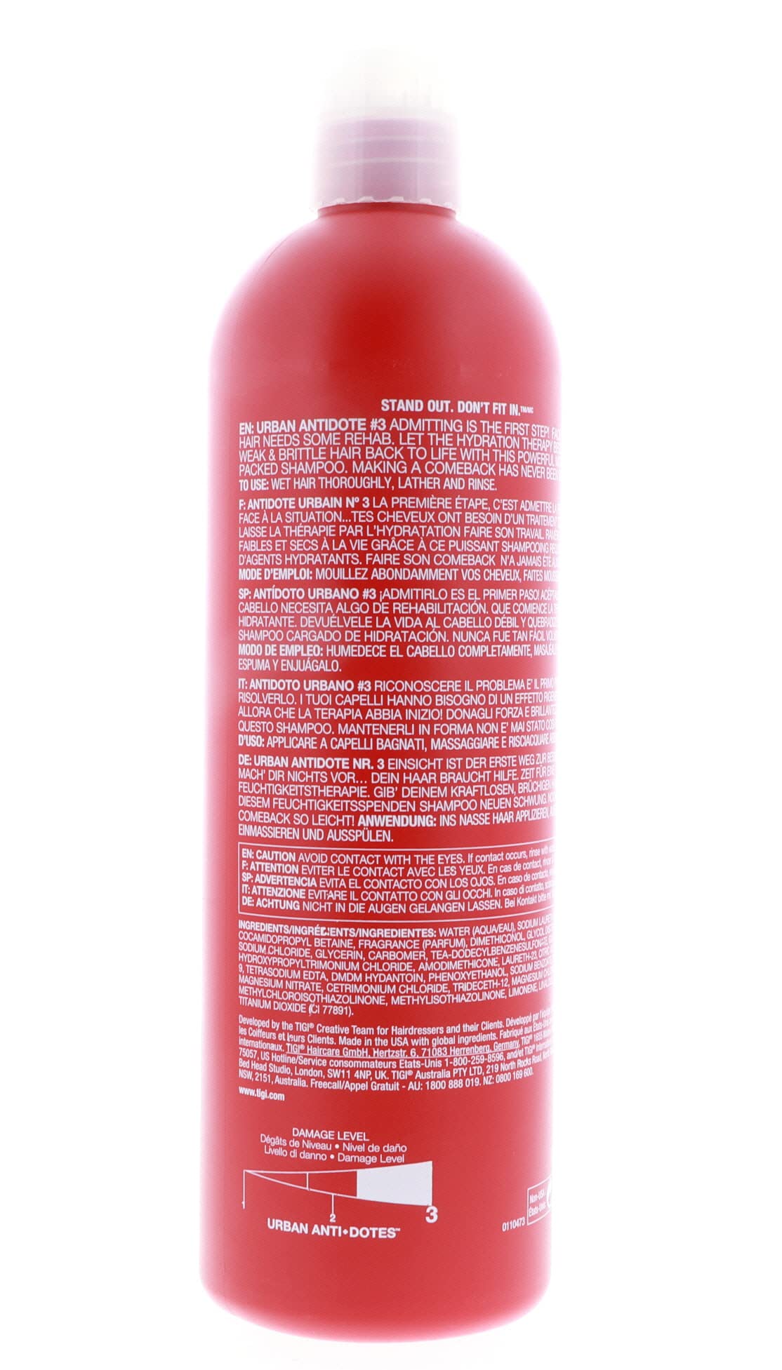 Tigi Bed Head Urban Antidotes Resurrection Shampoo Damage Level 3 25.36 Oz (Pack Of 2)