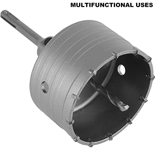 SHEUTSAN 4 Inch Concrete Hole Saw, 100mm Premium Metal Hole Saw Cutter, SDS Plus Shank Hole Saw Drill Bit for Wall, Concrete, Brick, Stone, Cement