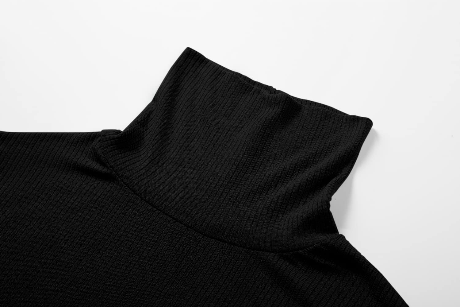 Women's Mock Turtleneck 2022 Long Sleeve Fall Tops Tight Shirts Slim Fit Basic Layering Stretch Soft Ribbed Underwear Scrub Undershirts Fall Outfits (Black, Medium)