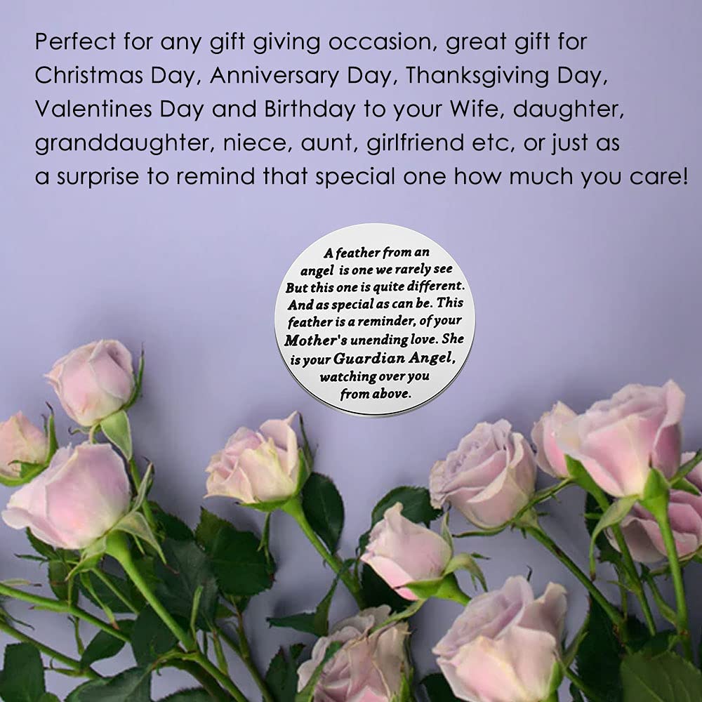 TIIMG Guardian Angel Memorial Keychain (Silver, Loss of Mother/Father Gift)