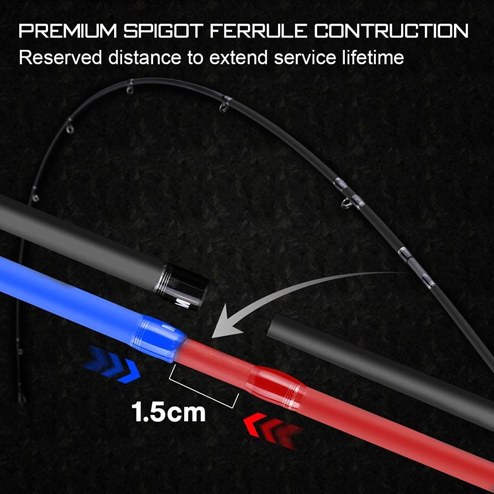XWWDP Lure Rod 1.98/2.1M Power Carbon Fishing Rod Spinning Casting Carp Fishing Tackle (Size : 1.98m Casting 4-21g)