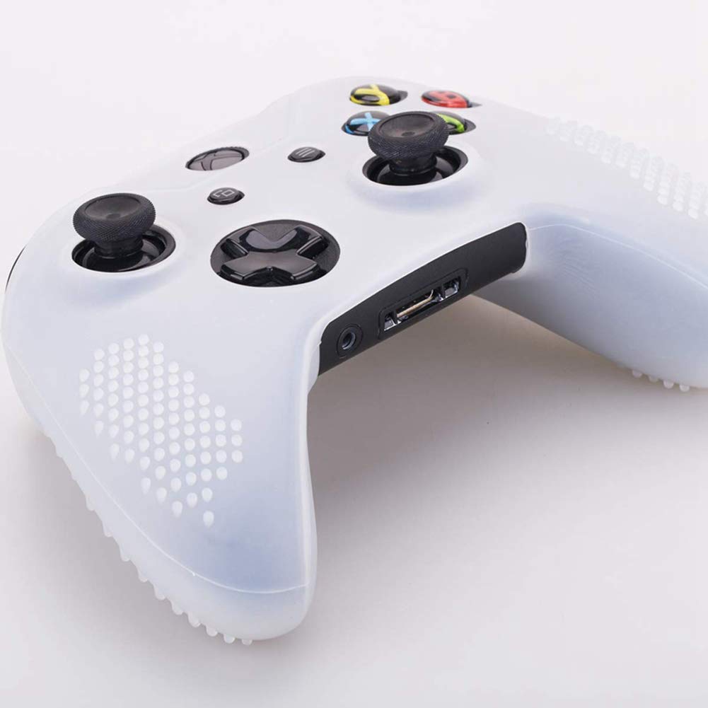 Sololife Xbox One Controller Skin Grip Silicone Case Anti-Slip Protective Grip Cover for Xbox One S & One X Controller with 2 Thumb Grips