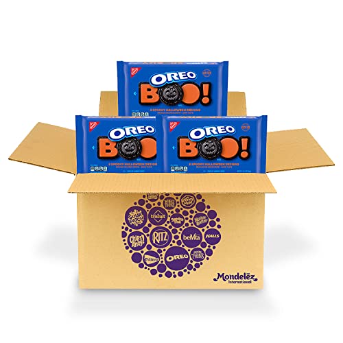 OREO Orange Creme Chocolate Sandwich Cookies, Limited Edition, Halloween Cookies, 3 Packs
