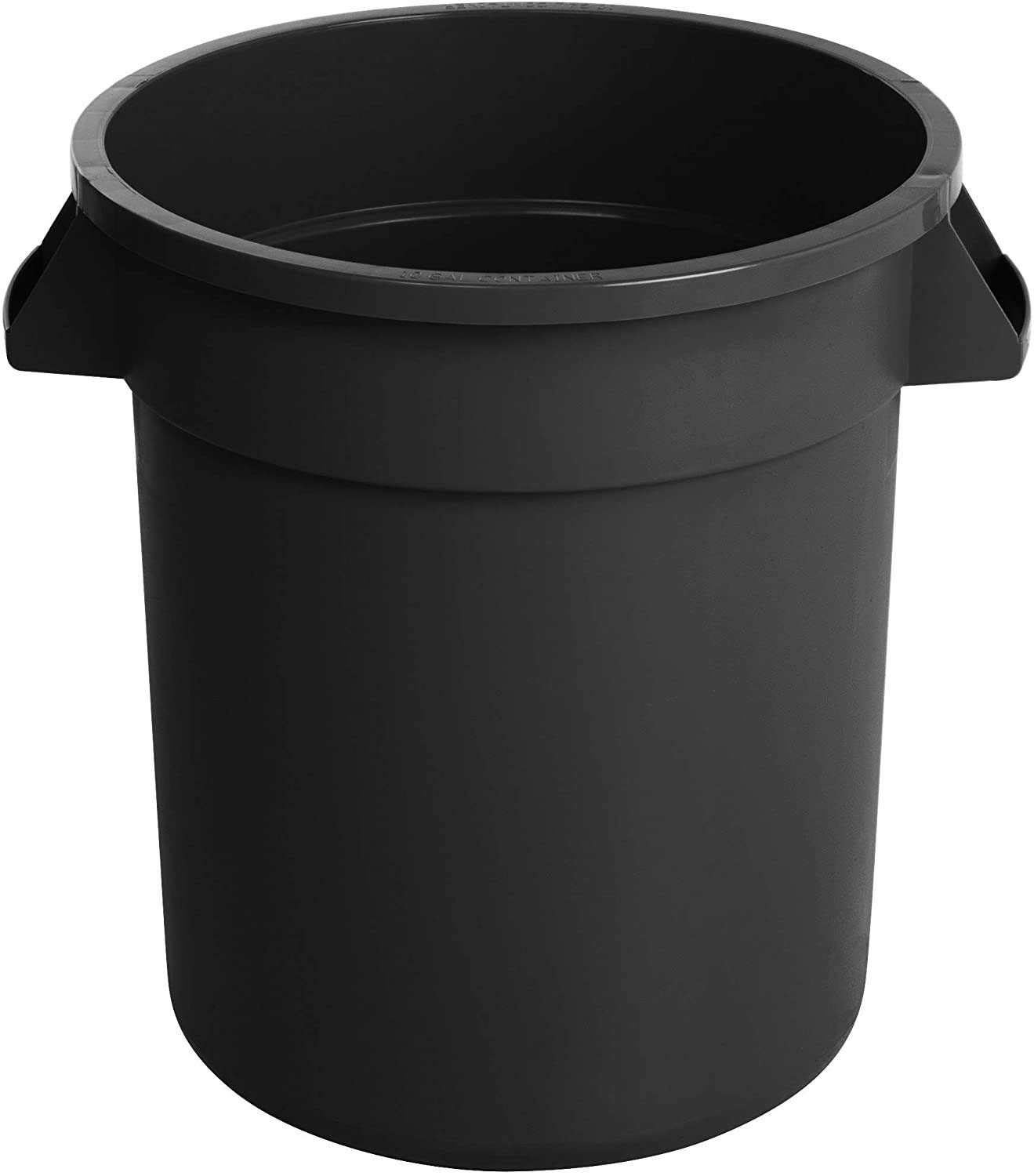 PRO&Family 41 Qt. 10 Gallon 38 Liters Black Round Commercial Trash Can and Lid. Kitchen Garbage Can Recycle Bin Trash Can Outdoor