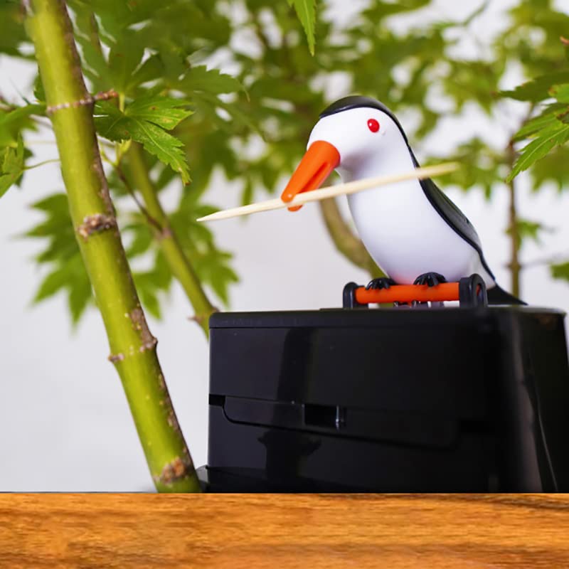 Wusteg 2 Pcs Bird Toothpick Box Creative Push-Type Bird Toothpick Dispenser Woodpecker Toothpick Automatic Telescopic