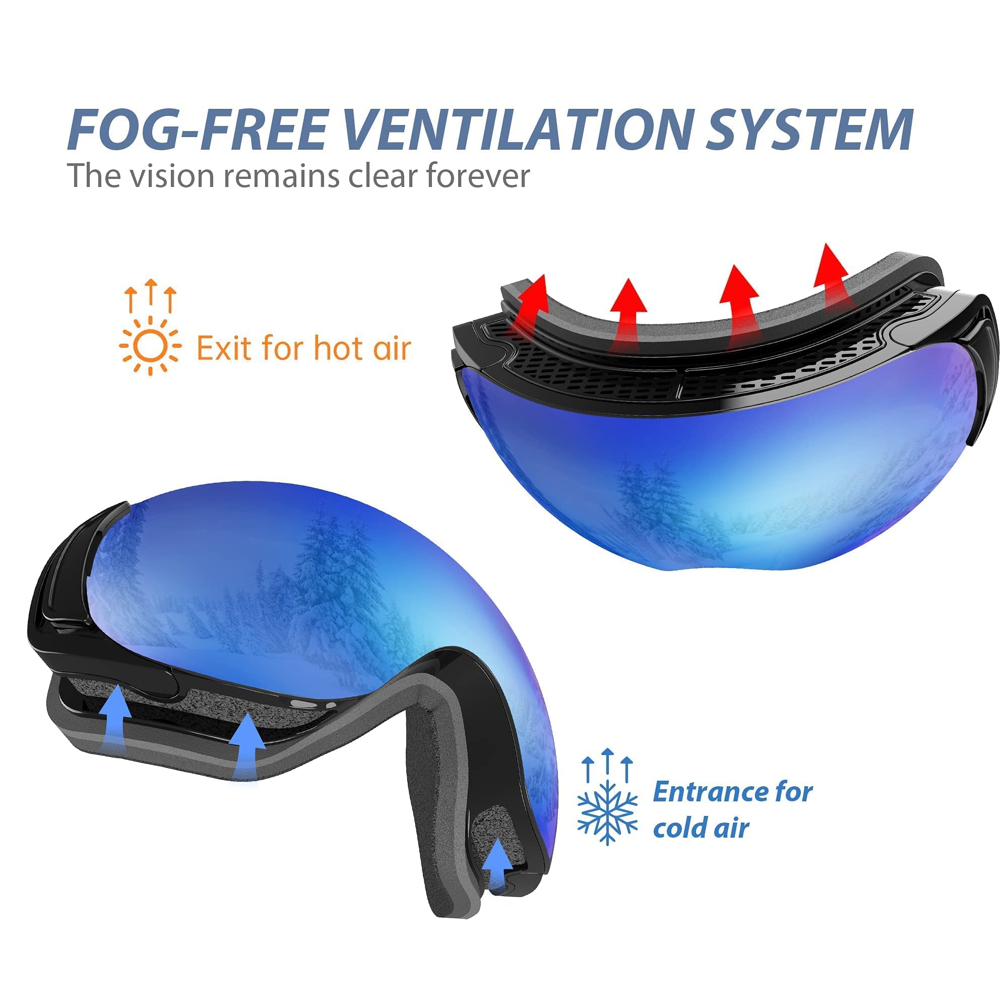 VANRORA Ski Goggles with Polarized Lens