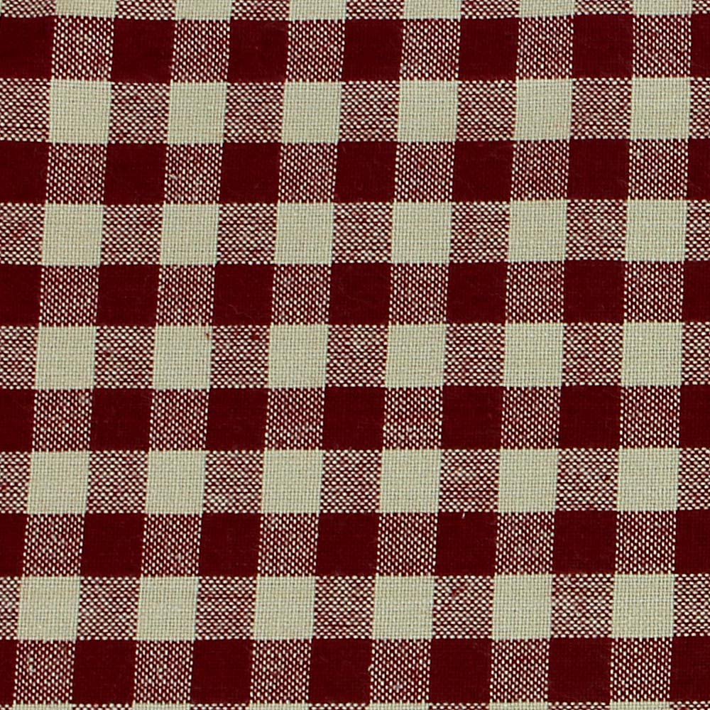Primitive Home Decors Berry Vine Check Barn Red and Nutmeg 72" x 72" Cotton Shower Curtain