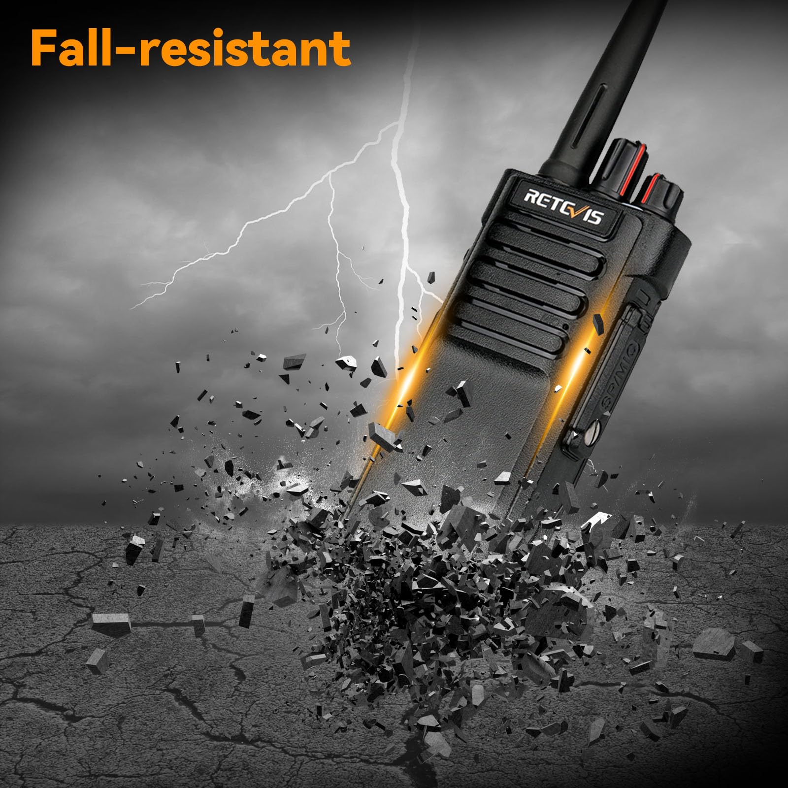 Retevis RT29 Military Grade Walkie Talkies, Long Range 2 Way Radio with Earpiece, 700,000 sq. ft/50 Floor Range, Dust Protected and Splashproof (IP54 Rating), Heavy Duty Two Way Radio (2 Pack)
