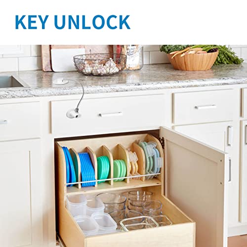 UD Meiyaertong Fridge Lock 2 Pcs Child Safety Lock for Refrigerator Cabinet Drawer with 4 KeysBlack… 6 Piece Set