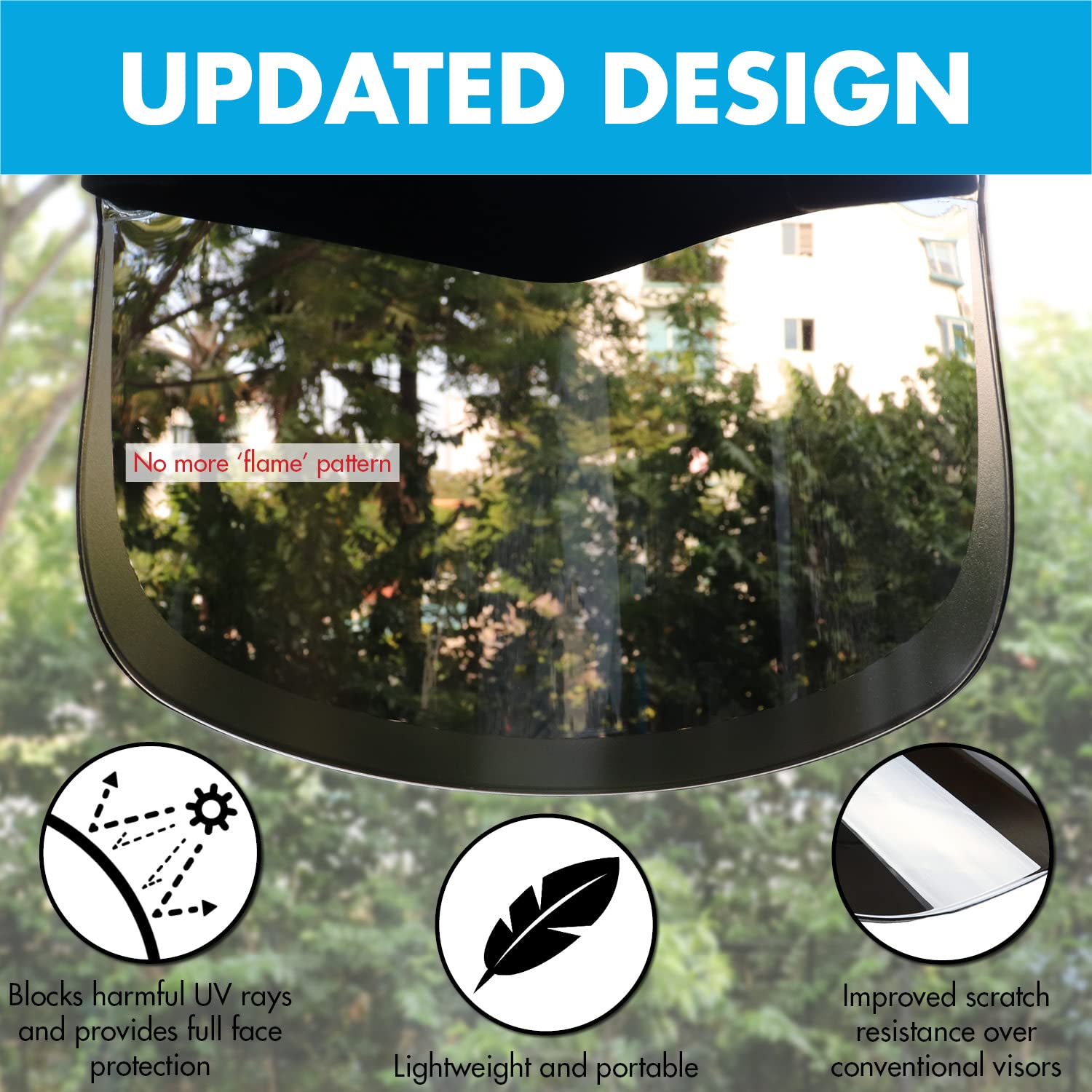 Sun Visor Hat Cap UV Protection - Premium Adjustable Solar Headband Face Shield (Navy/Mirror)