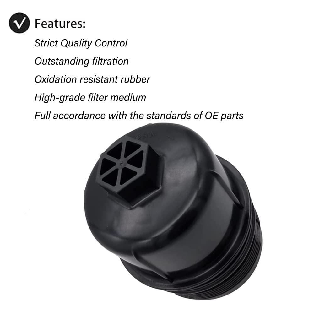 WGBAB Engine Oil Filter Replace 68507598AA 68498720AA for Jeep Dodge Ram EcoDiesel 2020-2021 Wrangler JL 2021 Gladiator 2020-2021 Ram 1500 DT