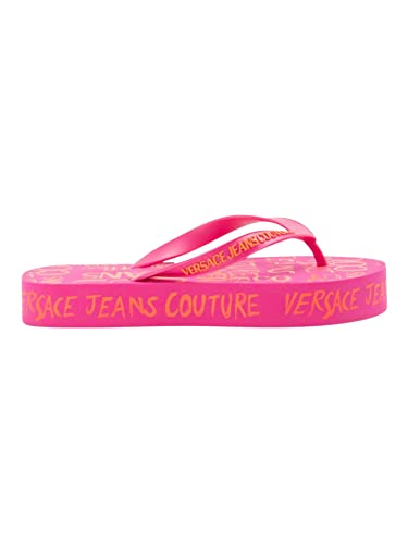 Versace Jeans Couture Pink Signature Sole Fashion Platform Flip Flop-6 for Womens