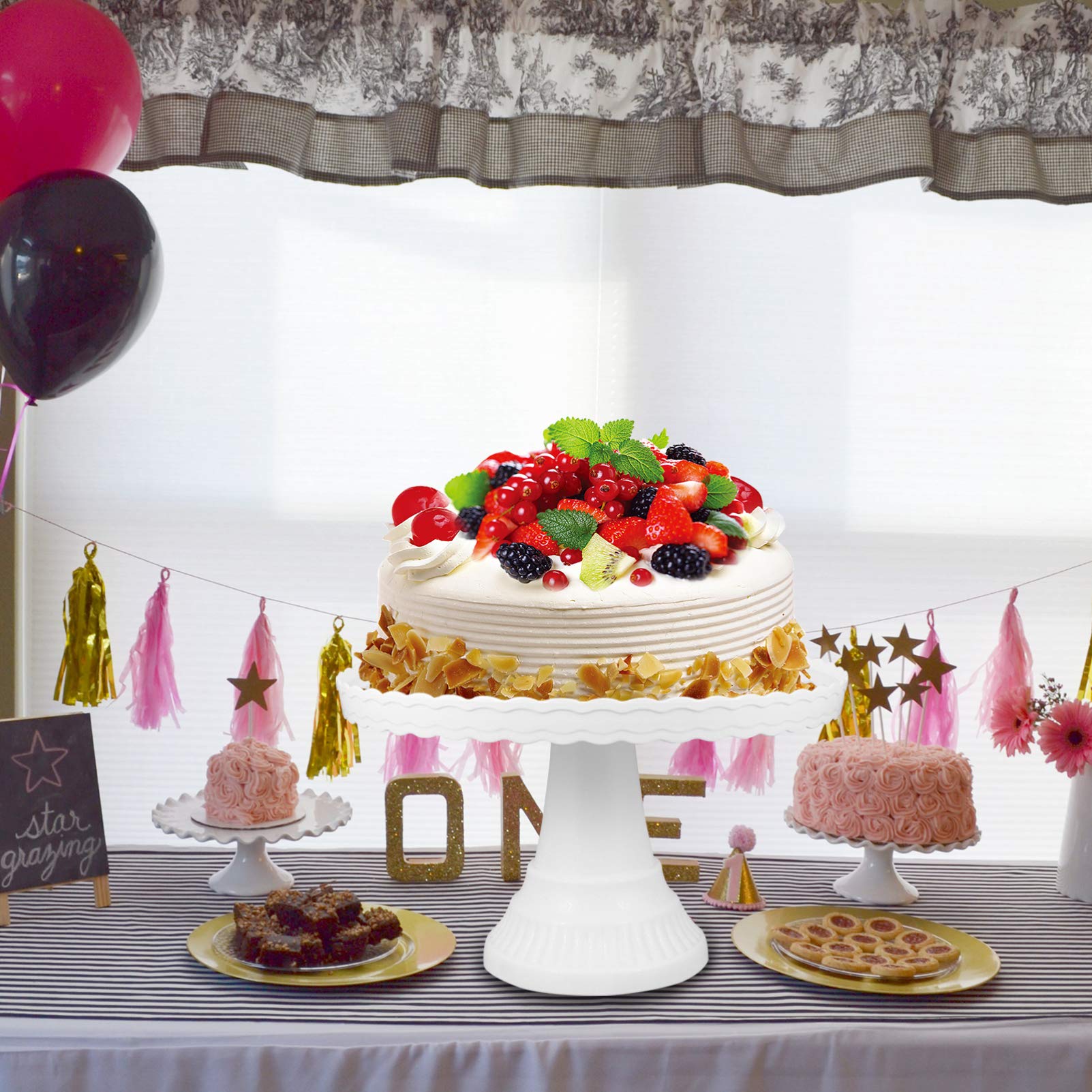 SOIMISS White Plastic Cake Stand for Wedding, Birthday, Party