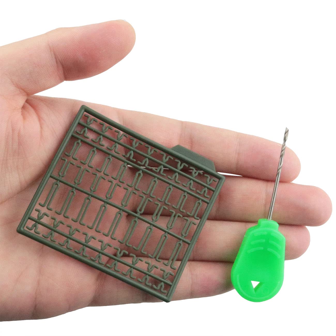 WHYHKJ 7IN1 Carp Fishing Bait Rig Tool Kit Baiting Rigging Needle Swinger Driller Boilie Stops Stopper, 4pcs Rigging Needles and 3pcs Boilie Stops Carp Fishing Tackle Kit