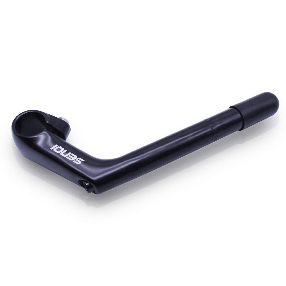 SENQI 22.2×25.4mm Electroplating Gooseneck Stem Aluminum Alloy Stems with Teeth BSB040(80×180×200,Black)