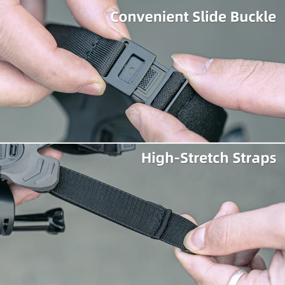 SUREWO Motorcycle Helmet Chin Strap Mount Compatible with GoPro Hero 12 11,10, 9, 8, 7, (2018), 6 5,DJI Osmo Action 3, AKASO, SJCAM and Most Action Cameras