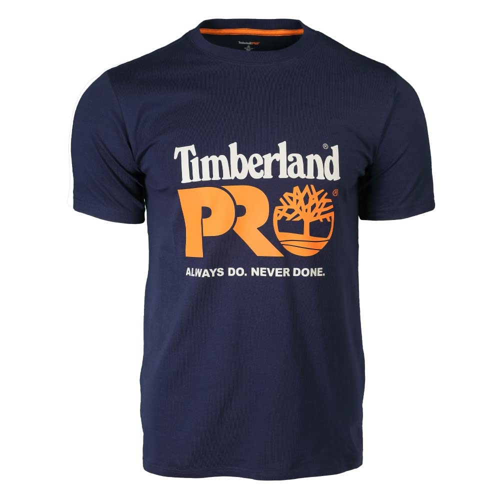 Timberland PRO mens Cotton Core Chest Logo Short Sleeve T-shirt T Shirt, Black/Graphic, Large US