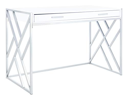 Safavieh Home Office Elaine Modern White and Silver 1-drawer Desk