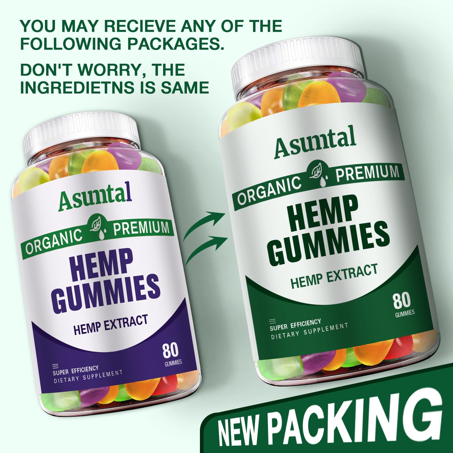 Organic Hemp Gummies Advanced Extra Strength High Potency Edible Hemp Oil Extract Low Gummy Sugar Hemp Oil Extract,Made in USA