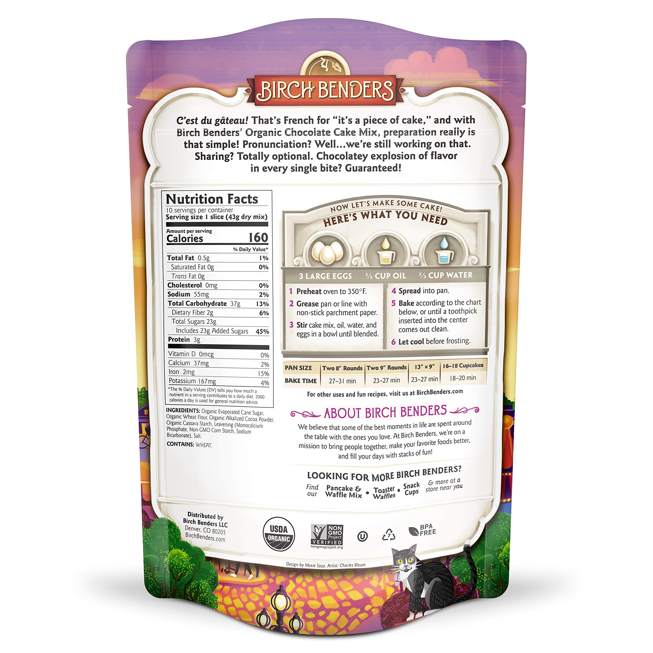 Organic Chocolate Cake, Organic Classic Yellow Cake, and Organic Ultimate Fudge Brownie Mix Variety Pack by Birch Benders, 3 Pack (15.2oz each)
