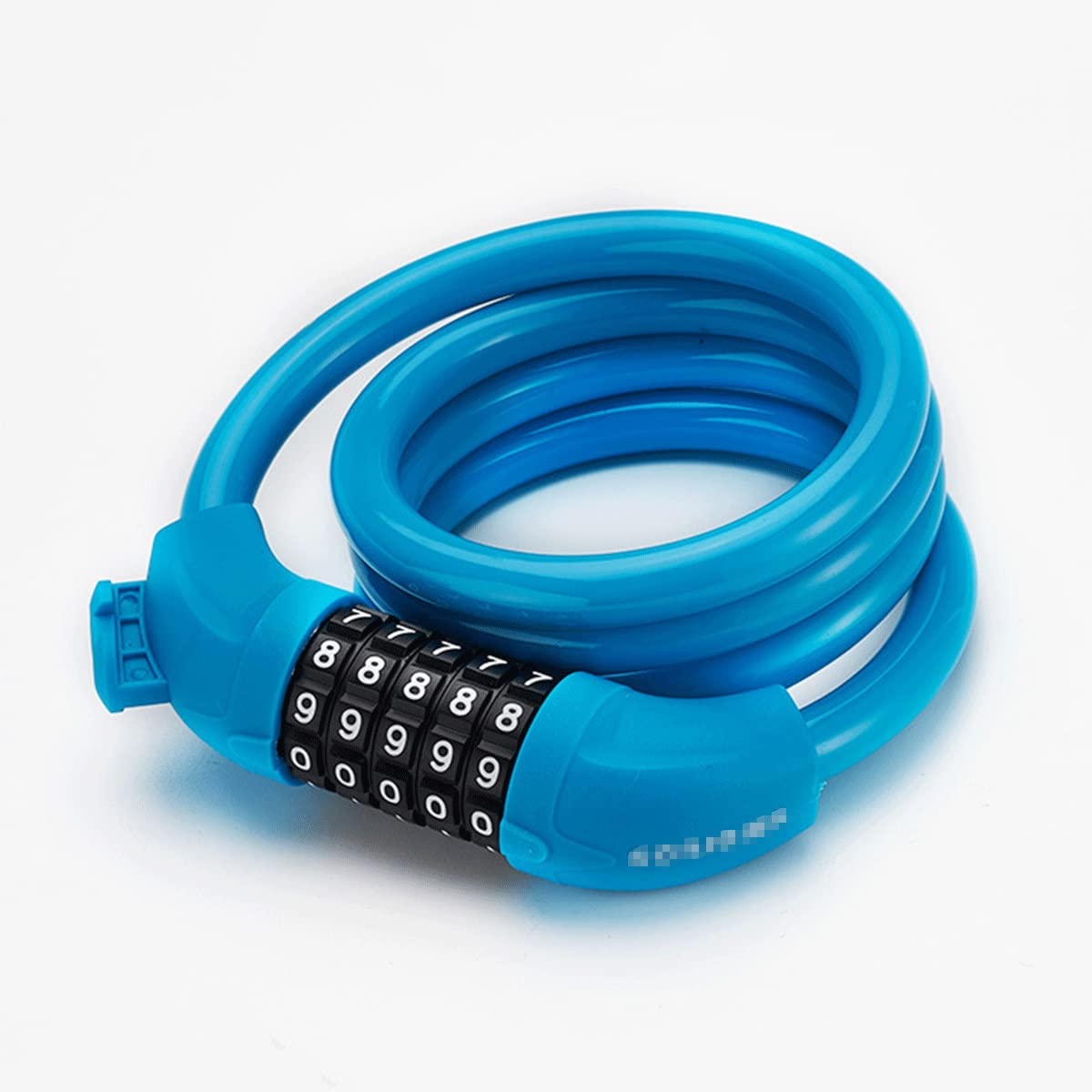 UFFD Bike Lock Cable 5-Digit Resettable Bike Cable Lock with Mounting Brackets and Brass Bike Bells, Anti Theft Cable Locks for Scooters (Color : Blue, Size : 12mm*1200mm)