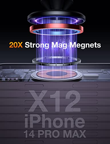 TORRAS for MagSafe Car Mount [Compact & Powerful] Magnetic Phone Holder for Car Dashboard Precision Align iPhone Car Holder Mount Cellphone [20 Strong Magnets] for iPhone 15/14/13/12 Pro Max Plus