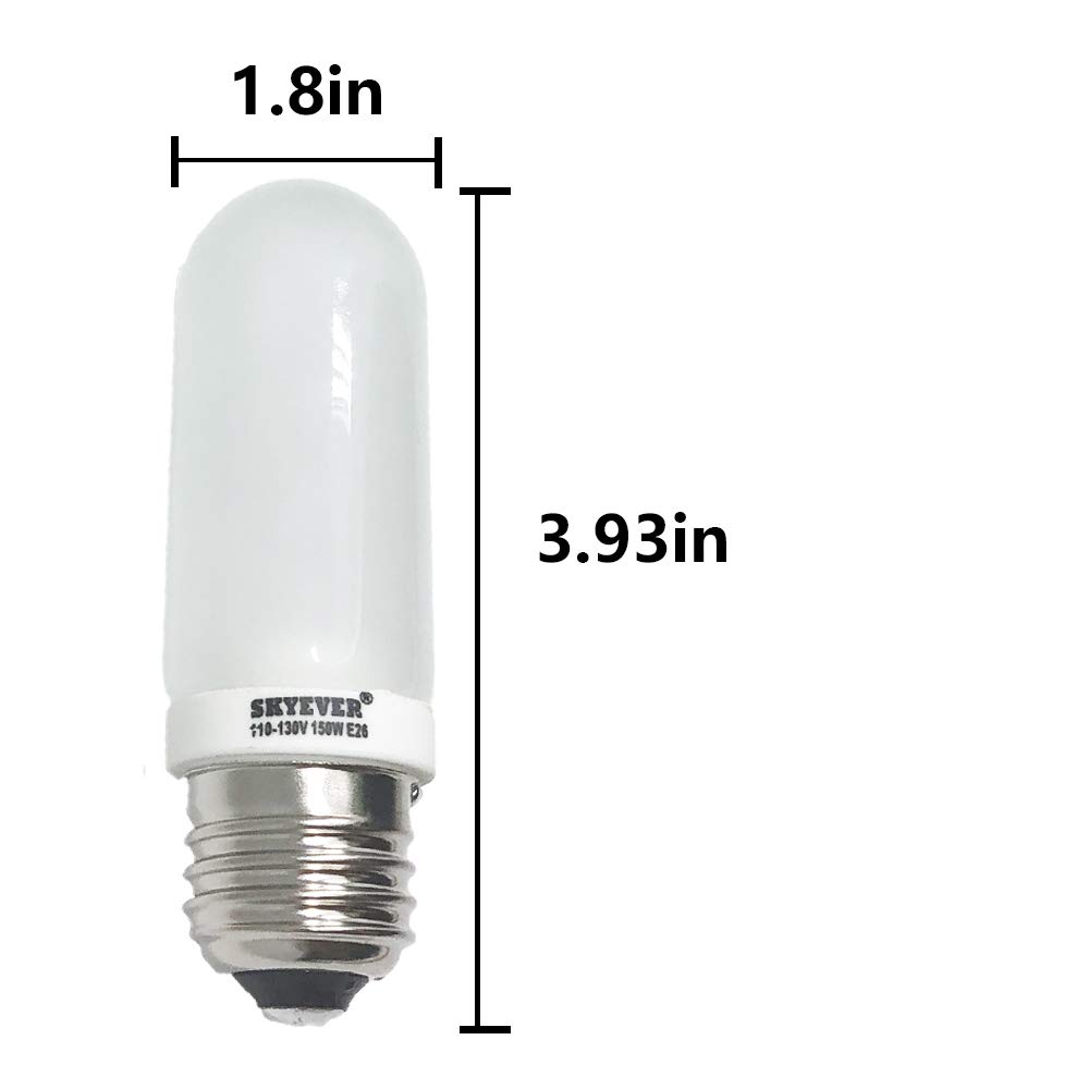 SKYEVER Halogen JDD 150W/250W Bulb E26 AC110-130V Base for Modeling Strobe Light in Photography Lighting (150W/2PCS)
