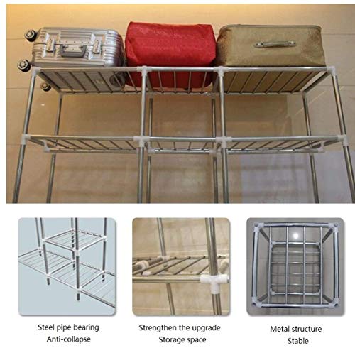 SHAWLA Shoe Rack, Shoe Rack, Wardrobe Portable Closet for Bedroom, Shelves Fabric Foldable Closet Storage Organizer Easy to Assemble for Clothes Shoes,Stripe 110x45x165CM (Town)
