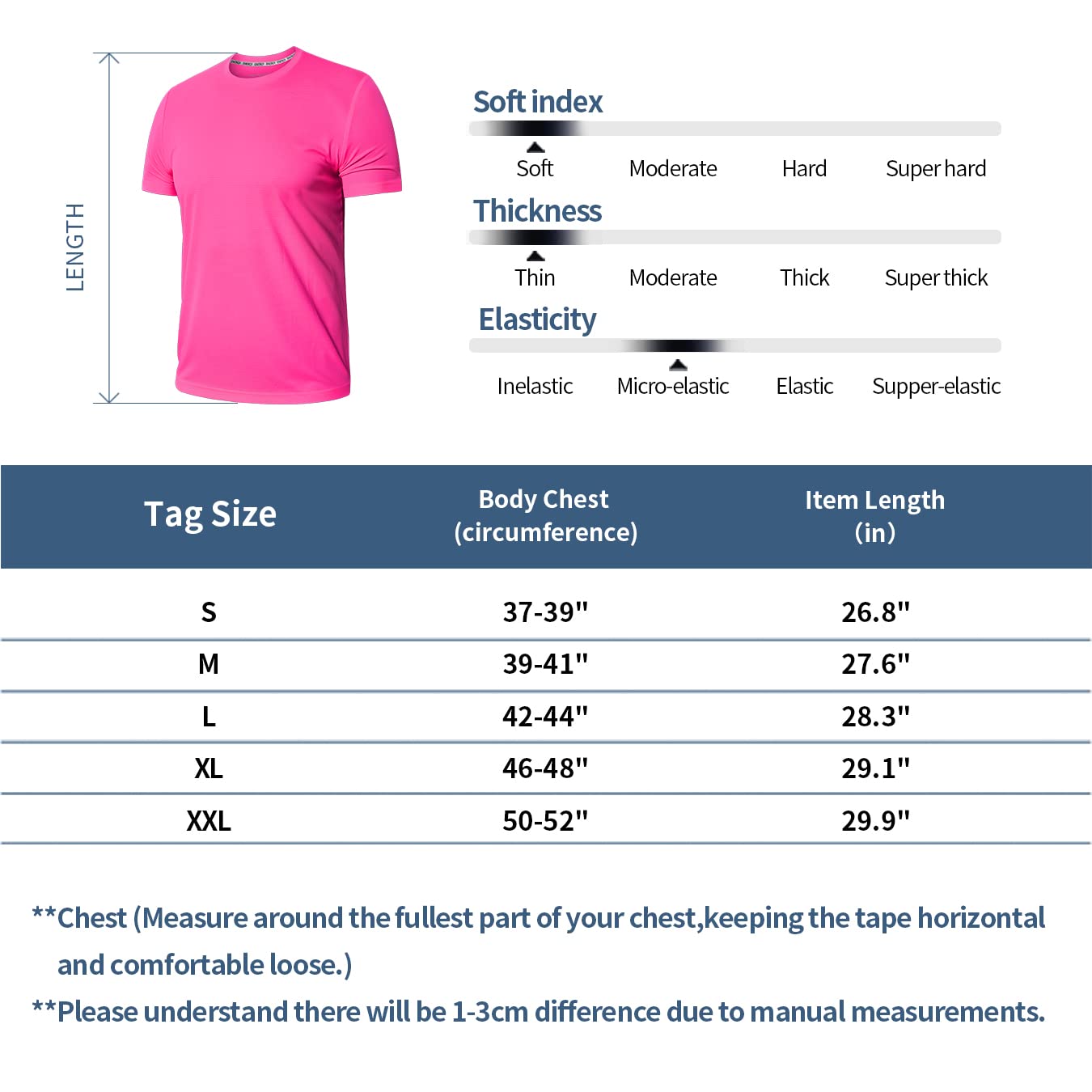 Zengjo Running Shirts for Men Quick Dry(Neon Green/White,L)
