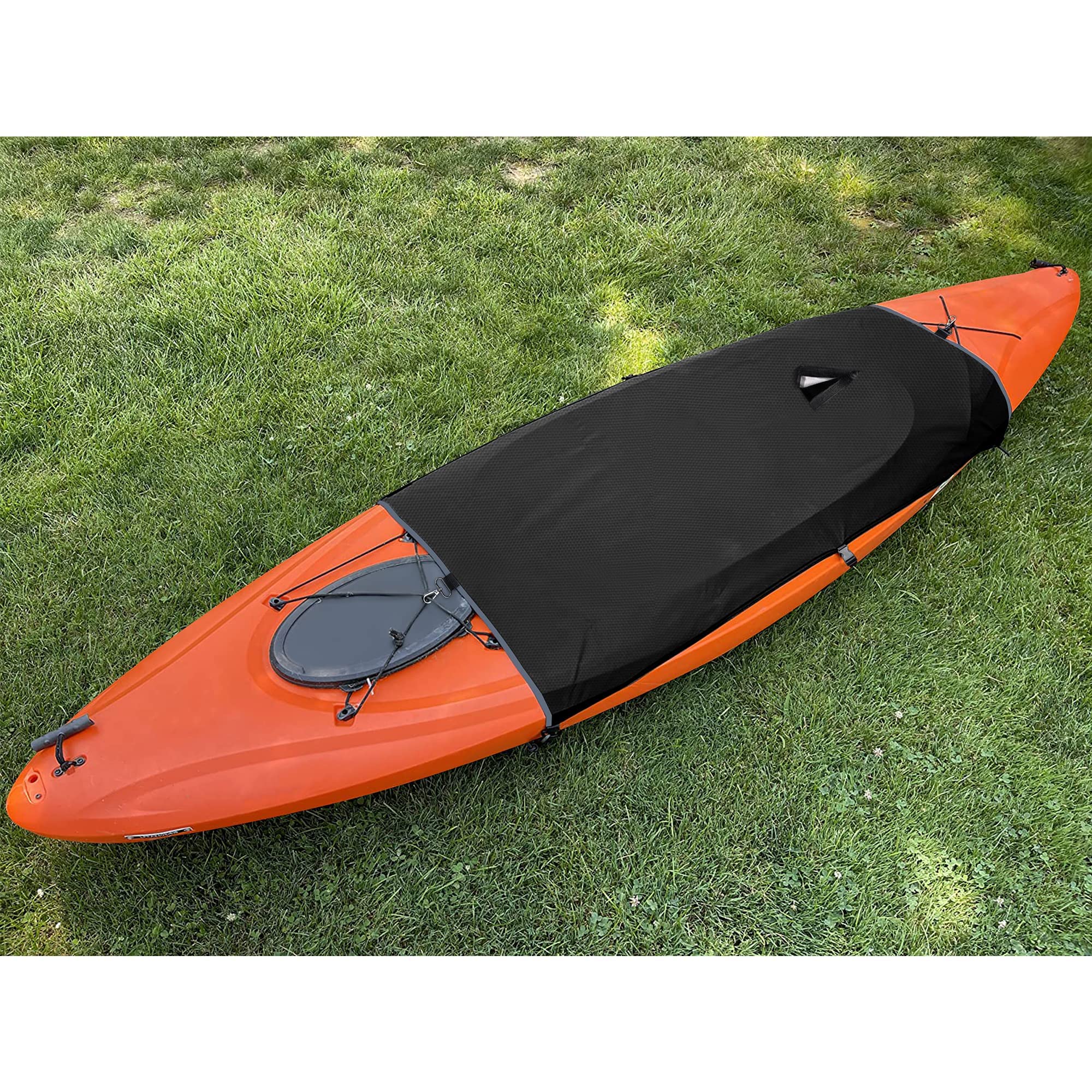 SoGuDio Universal Kayak Cockpit Drape Cover, Seal Cockpit Cover with Hook Holes, Provide Comprehensive Protection Against rain and dust for Ocean Cockpit,Black (Black, 60" L x 29" W)