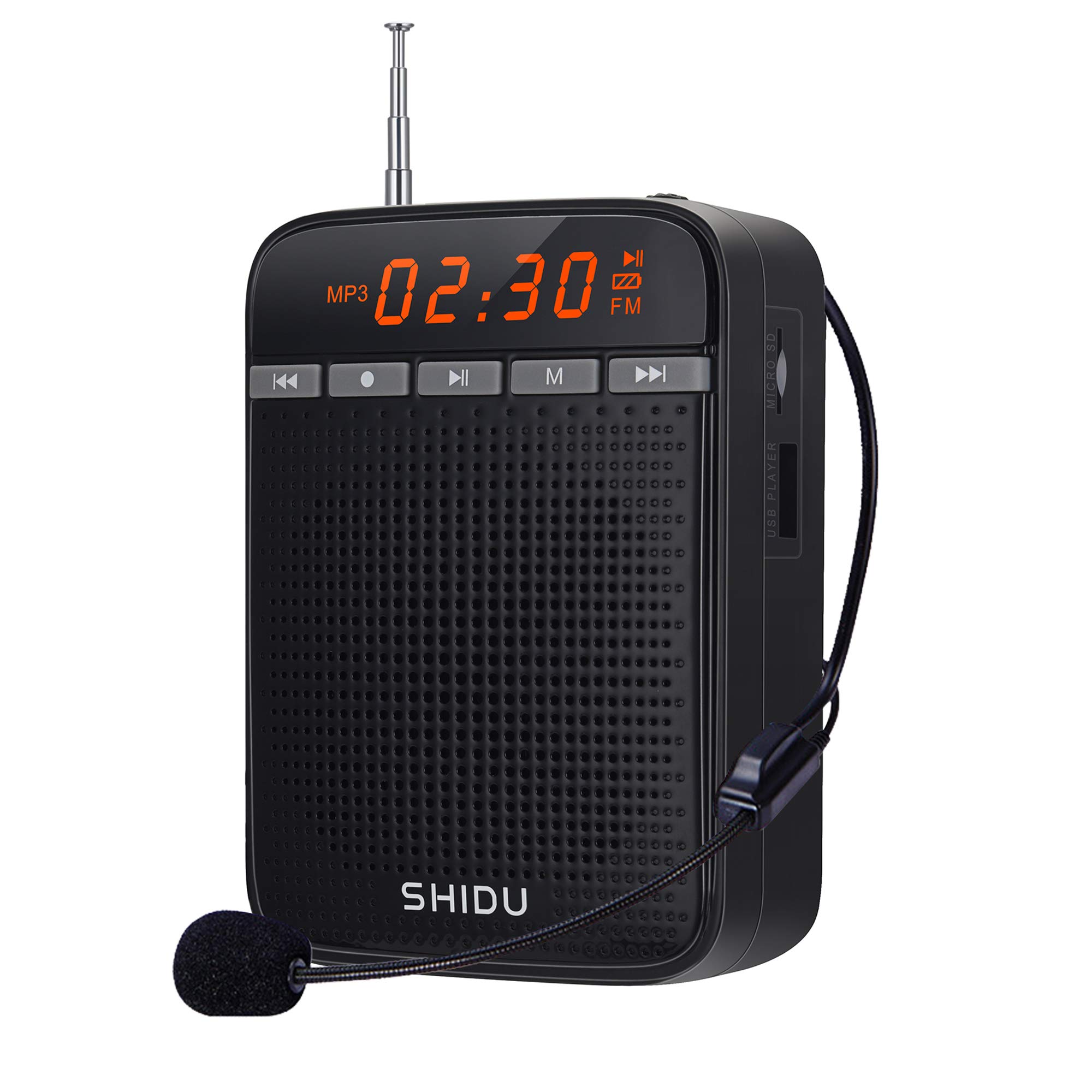 YUESUO Voice Amplifier for Teachers with Wired Microphone,Portable Rechargeable Speakers, Support Racording, AUX TF Card USB Flash Drive MP3 Player, Suit for Teachers, Tour Guide, Coaches