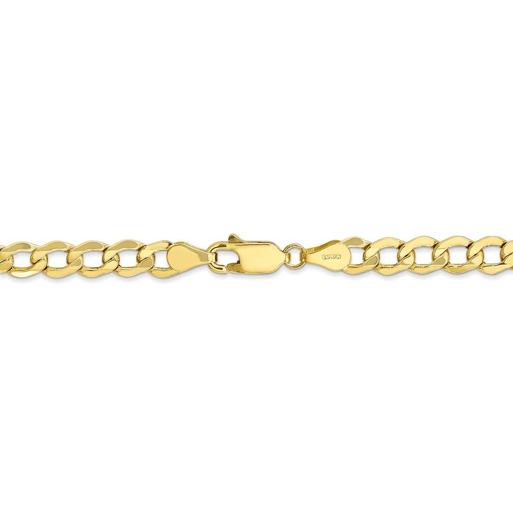 Sonia Jewels 10k Yellow Gold 5.25mm Curb Cuban Link Chain Bracelet - with Secure Lobster Lock Clasp 7"