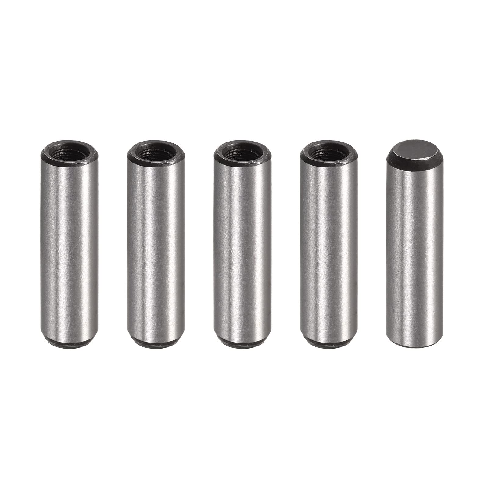 uxcell M6 Internal Thread Dowel Pin 5pcs 10x35mm Chamfering Flat Carbon Steel Cylindrical Pin Bed Bookshelf Metal Devices Industrial Pins