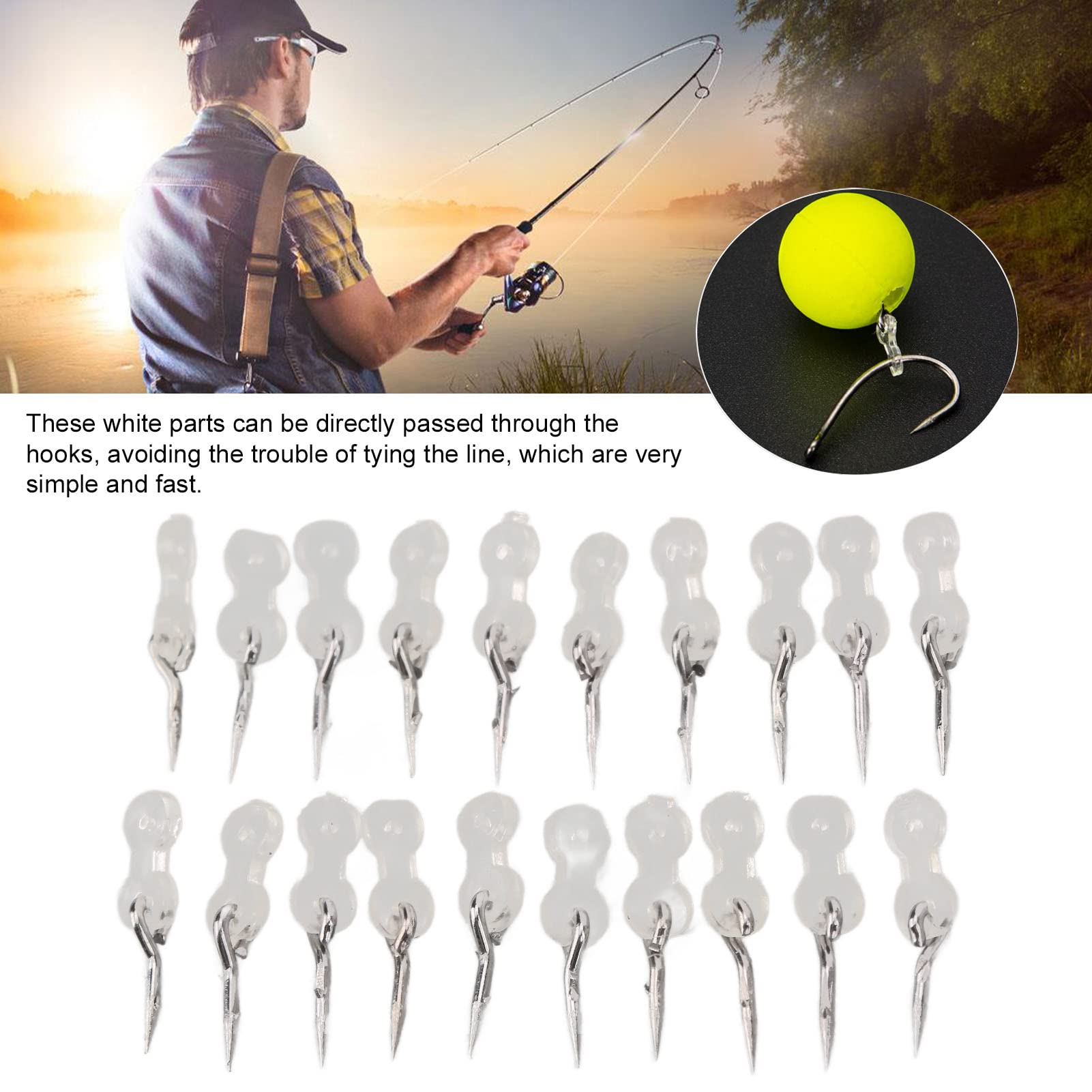 VGEBY Float Bait Needles,20Pcs White Floating Fishing Carp Lures Fish Gear Supplies Accessories Bait Needle Fish for Making Rigs (7mm) Other Fishing Tools and Accessories