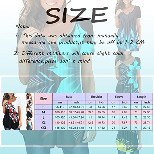 Women's T-Shirts V-Neck Dandelion Print Short Sleeve Casual Tee Tops Cute Graphic Shirts at-0207-dx-q1